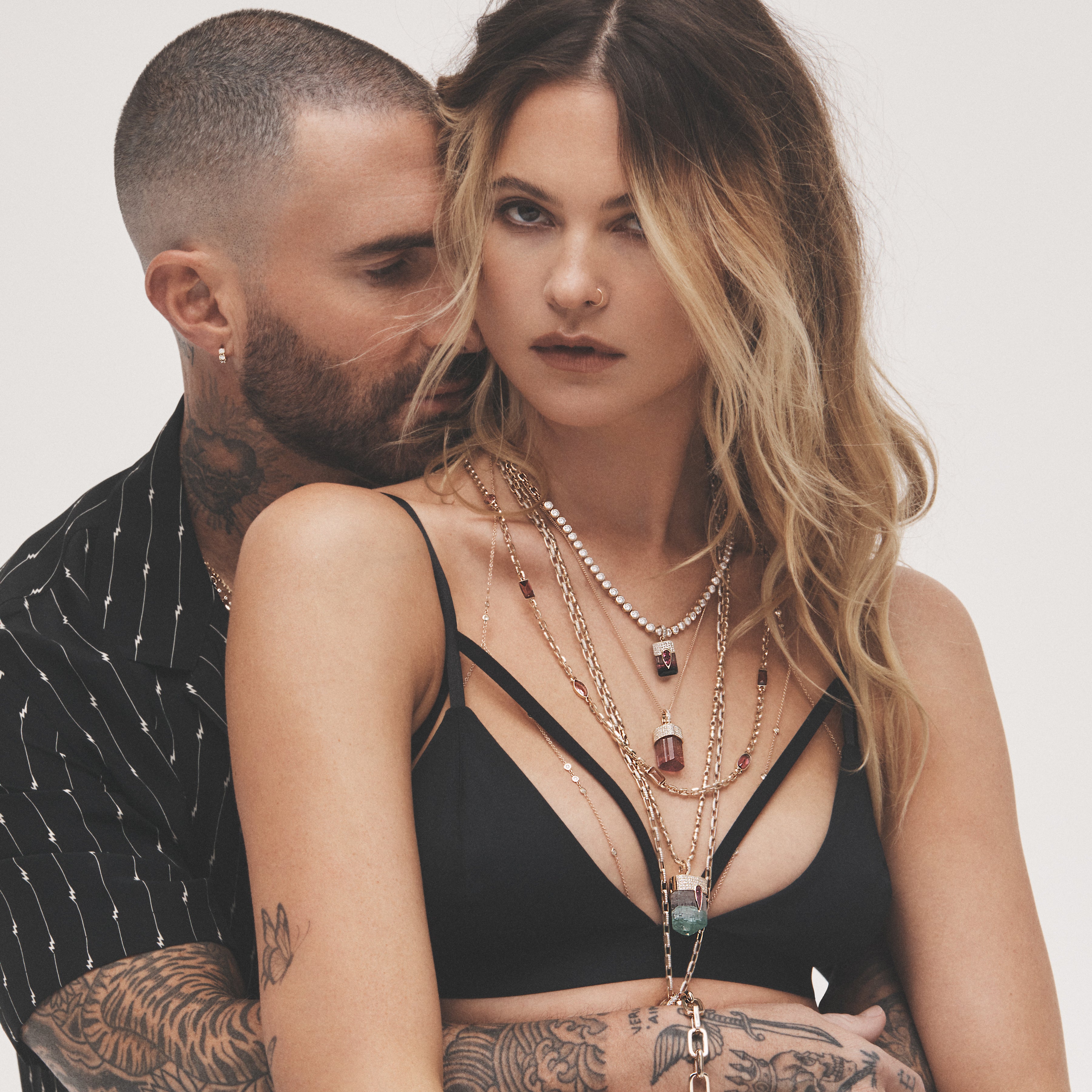 Pave Pink Tourmaline Teardrop Cap + Dark Watermelon Tourmaline Baguett – Jacquie Aiche