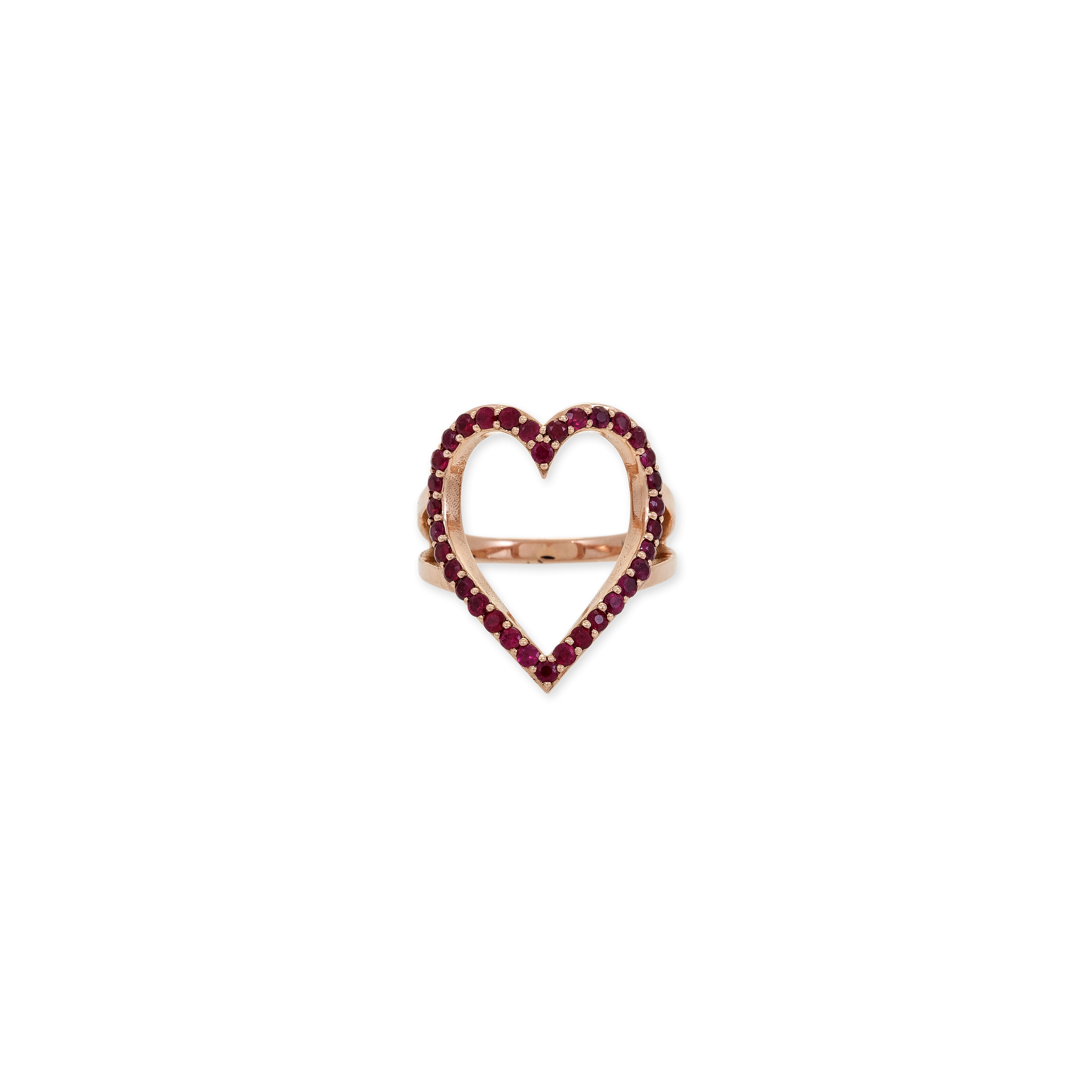 jacquie aiche Pave Ruby Outline Heart Ring Clearance | Jewelry