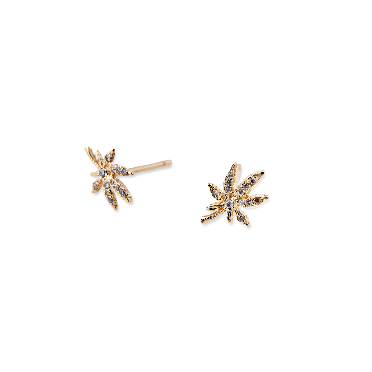 Pave Sweet Leaf Stud – Jacquie Aiche